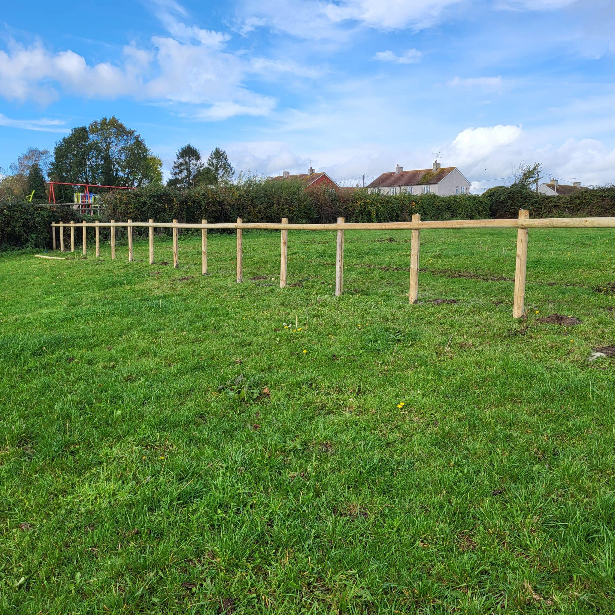 200m of post and 3-rail fence with netting - Conservation Contractors