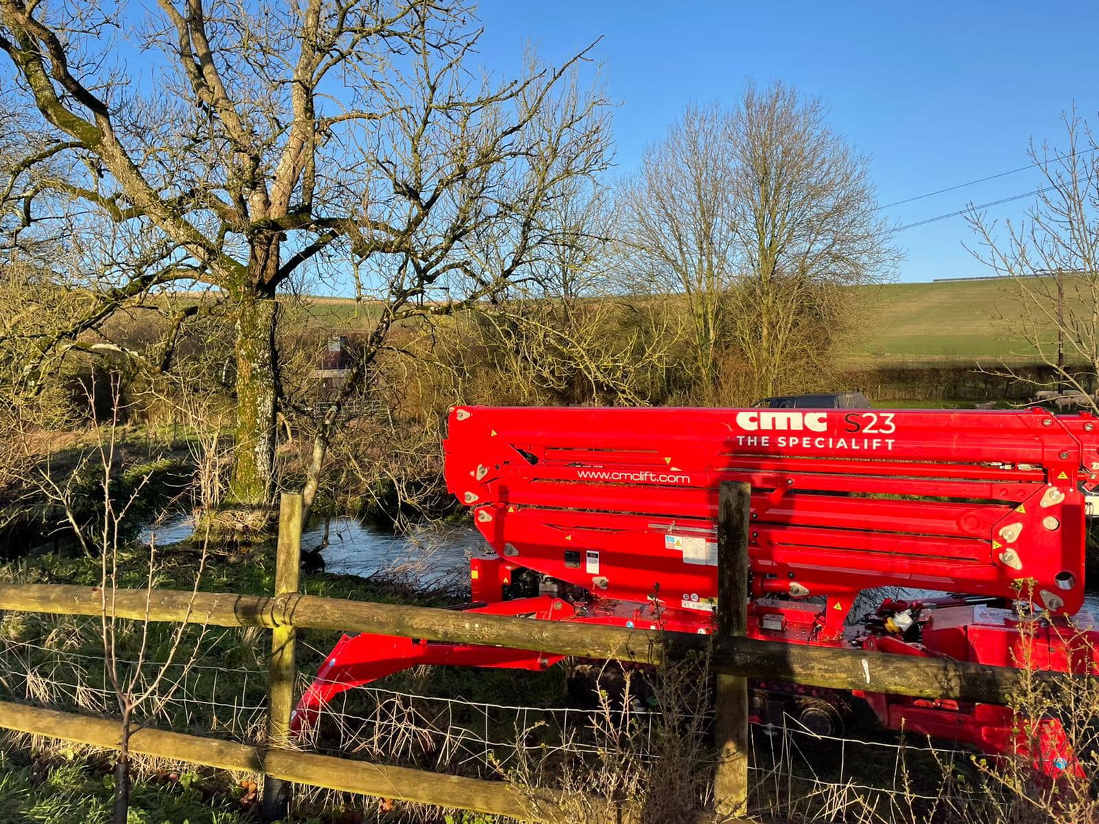 Our tracked MEWP – just the job for those hard-to-reach trees ...